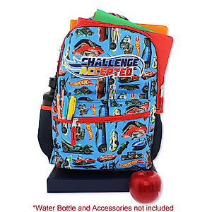 Hot Wheels Race Car Boys 16 Inch School Backpack (One Size, Blue)