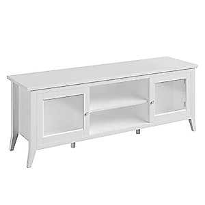 Lavish Home, White 55-inch TV Stand with Storage
