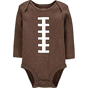 Carter's Baby Boy's Thanksgiving Football Long Sleeve Bodysuit (3 Months), Brown