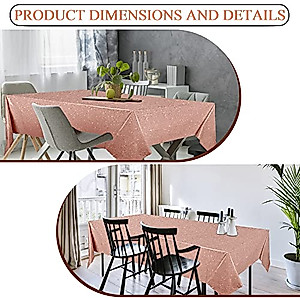 3 Pcs 54 x 108 Inch Pink Rose Gold Tablecloth for Parties Decorations Glitter Shiny Runner Waterproof Table Cover for Wedding Baby Shower Graduation Anniversary Holiday Birthday Decoration