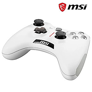 MSI FORCE GC20 V2 WHITE Wired PC Gamepad Controller - Interchangeable D-Pad Covers, Dual Vibration Motors, USB 2.0 - Wired