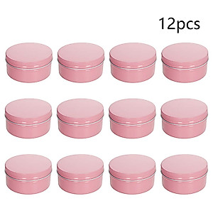Bettomshin 12 Pack 5 oz Round Aluminum Cans Tin Can Screw Top Metal Lid Containers for Lip Balm, Crafts, Candles, Candies, 150ml