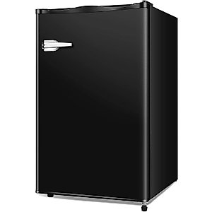 LHRIVER Mini Freezer Compact Upright Freezer, 1.2Cu.ft Small Freezer with Handle, Removable Shelves, Adjustable Thermostat, Low Noise Mini Freezers for Bedroom, Apartment, Home, Office, Black