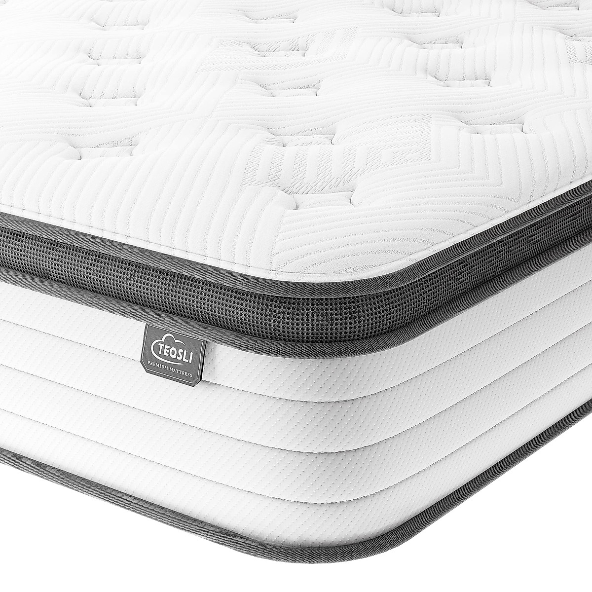 TeQsli Queen Mattress, 12 Inch Memory Foam Innerspring Hybrid Mattress in a Box
