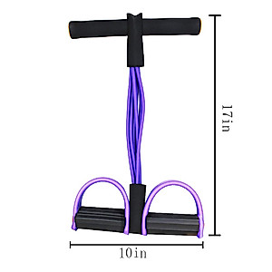 FateFan Multifunction Tension Rope, 6-Tube Elastic Yoga Pedal Puller Resistance Band, Natural Latex Tension Rope Fitness Equipment, for Abdomen/Waist/Arm/Leg Stretching Slimming Training (Purple)