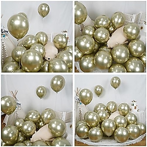 Dagelar Metallic Gold Balloons 60pcs 5inch Chrome Light Gold Balloons Metallic Chrome Golden Helium Latex Balloon For Champagne Gold Birthday Baby Bridal Shower Boho Wedding Party Decor