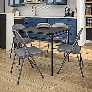 CoscoProducts COSCO All- Steel Folding Chair, 4-Pack, Gray