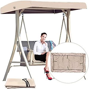 Swing Canopy Replacement Cover,Outdoor Swing Canopy Replacement Porch Top Cover Seat Furniture 2-3 Seater Waterproof Top Cover for Patio Swing Garden Swing Outdoor,Green