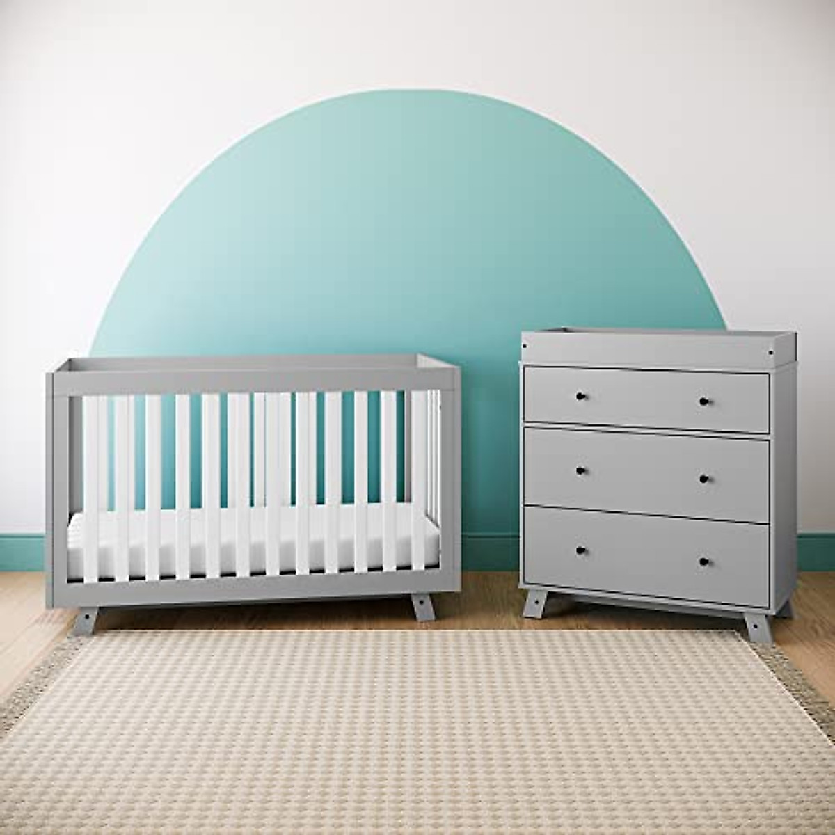 Storkcraft Beckett 3 Drawer Chest with Changing Topper (Pebble Gray) – GREENGUARD Gold Certified, Baby Dresser With Changing Table Top, Dresser for Nursery, 3 Drawer Kids Dresser