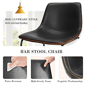 DUMOS Dining Chairs，Kitchen & Dining Room Chairs, PU Leather Cushion and Metal Legs Bar Chairs, Counter Height Bar Stools for Kitchen Island