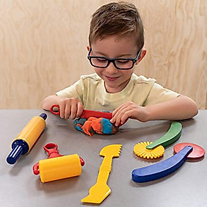 READY 2 LEARN Dough Tools - Set of 6 - Arts and Crafts for Kids - Sculpting Tools to Roll, Cut, Mold and Flatten - Art Supplies for Pottery and Dough