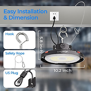 CINOTON 160W UFO LED High Bay Light AC100-277V 4Pack & 30W LED Wall Pack Light 2Pack