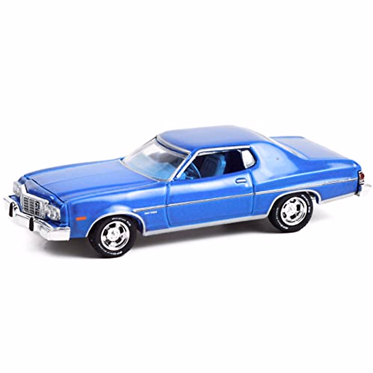 1974 Gran Torino Sport Medium Blue Metallic with Blue Interior Greenlight Muscle Series 26 1/64 Diecast Model Car by Greenlight 13310 B