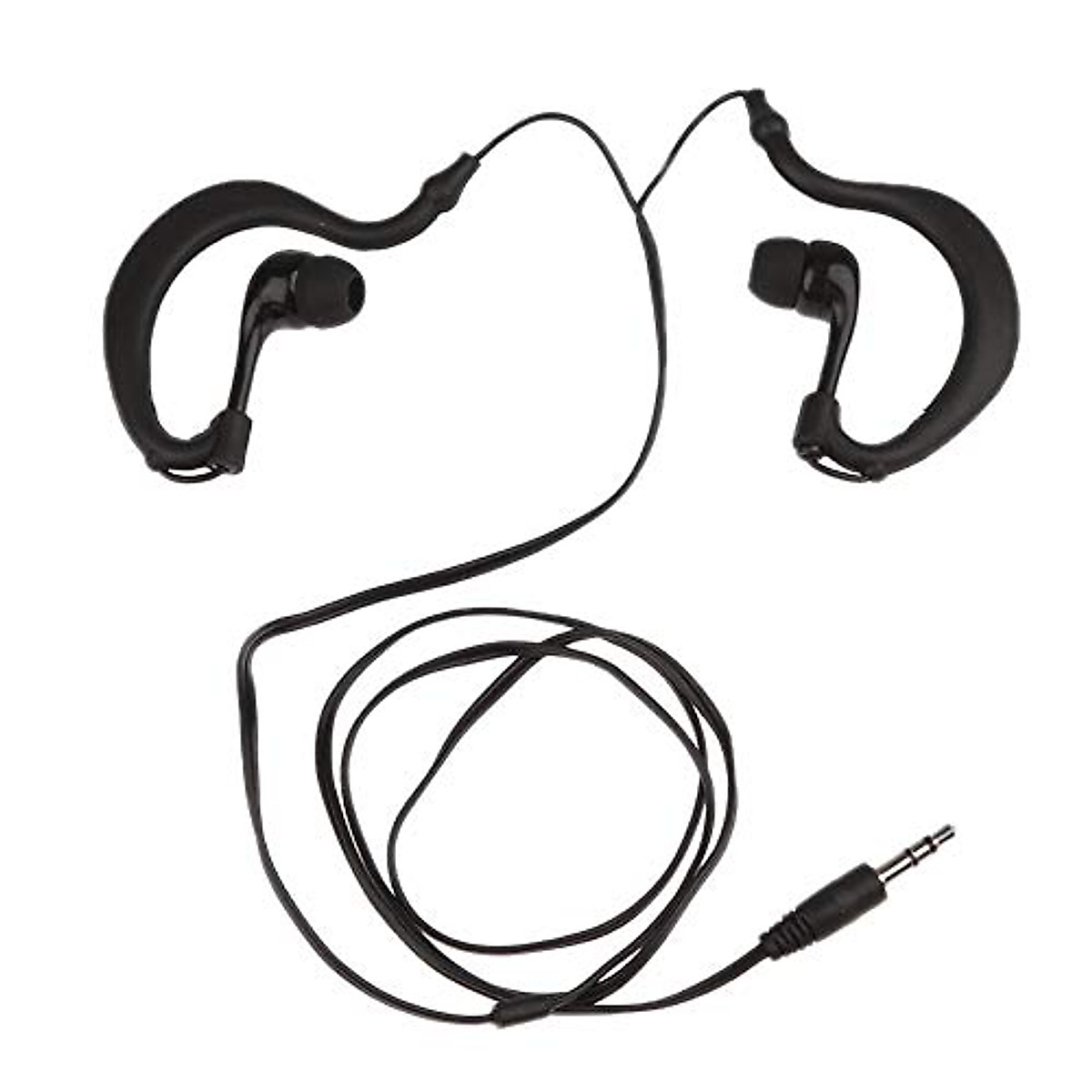 GZCRDZ Waterproof Sports Wired Earbud Earphone 3.5mm in Ear Hook Stereo Headphone for Swimming Diving Headset MP3 MP4 Player Cell Phone (Black)