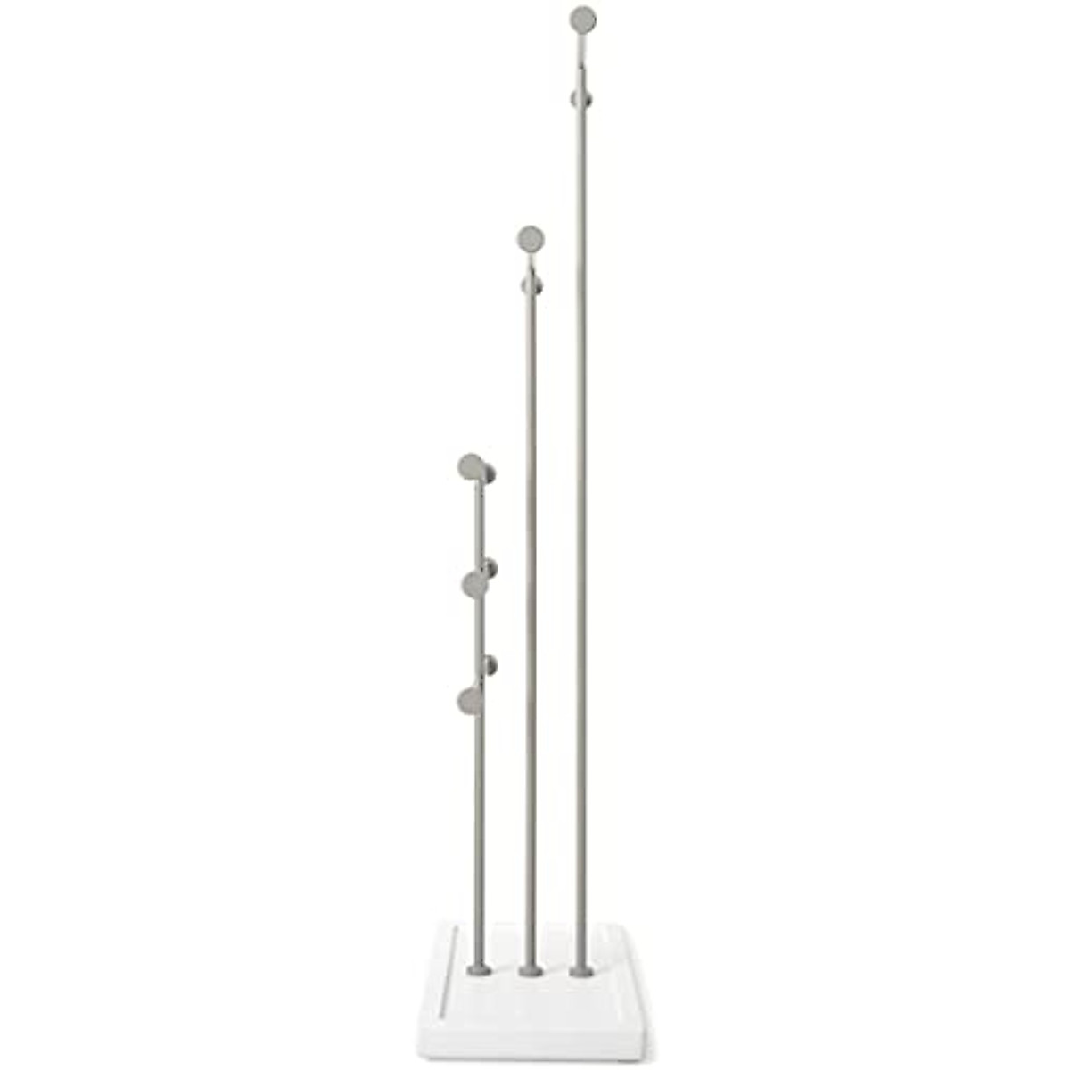 Umbra Trigem Tiered Tabletop Jewelry Organizer Freestanding Hanging Necklace, Earring and Bracelet Display, 5, White/Nickel