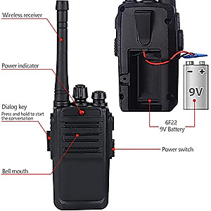 2Pcs Black 10 Meter Walkie Talkies Simple Intercom Mini Interphone for Parent Child Game