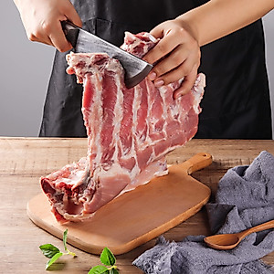 HolaFolks Chef Knife, Anti-Rust Oil Coating Dividing Knife Boning Knife Hand Forged High Carbon Steel Butcher Knife For BBQ Home Kitchen Restaurant Cooking Camping