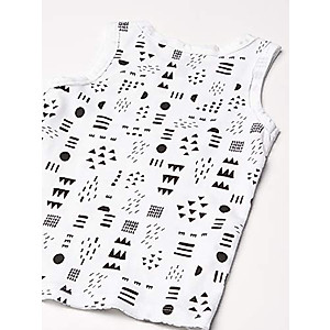HONEST BABY Muscle Tee Sleeveless T-Shirt Multi-Packs, 5-Pack Pattern Play, 18 Months