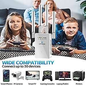 2023 WiFi Extender WiFi Booster, Cover up to 9800 sq.ft & 50 Devices WiFi Range Extenders Signal Booster for Home, Wireless Internet Signal Amplifier with Ethernet Port, Wi Fi Repeater Easy Setup.