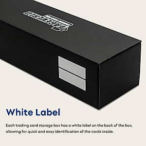 Fageverld Trading Card Storage Box with Dividers, 10 Count with 3 Pack of 10 Card Dividers, Card Boxes for Baseball Football Sports Cards, and Mtg Playing Cards, Cardboard, Black