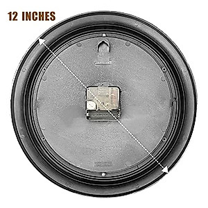Plumeet Retro Wall Clock, 12'' Non Ticking Classic Silent Vintage Wall Clocks Decorative Kitchen Living Room Bedroom - Battery Operated
