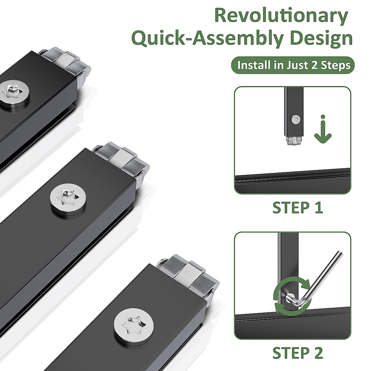 VIWAT 4x6 FT Greenhouse for Outdoors, Polycarbonate Greenhouse with Quick Setup Structure and Roof Vent, Aluminum Large Walk-in Greenhouse for Outside Garden Backyard, Black