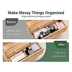 Kootek 16 Pack Drawer Organizers for Clothing, Dresser Drawer Organizer Clothes Fabric Foldable Dividers, Cabinet Closet Organizers and Storage Boxes for Clothes, Underwear, Bras, Lingerie, Socks