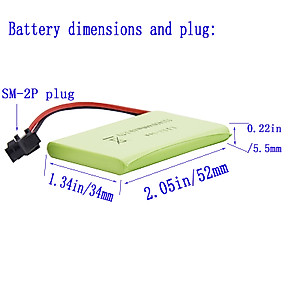 Blomiky 2 Pack 3.7V 600mAh Lithium Rechargeable Battery and 2 USB Charger Cable Compatible with Some Remote Control Robot Dog K9 Battery 2