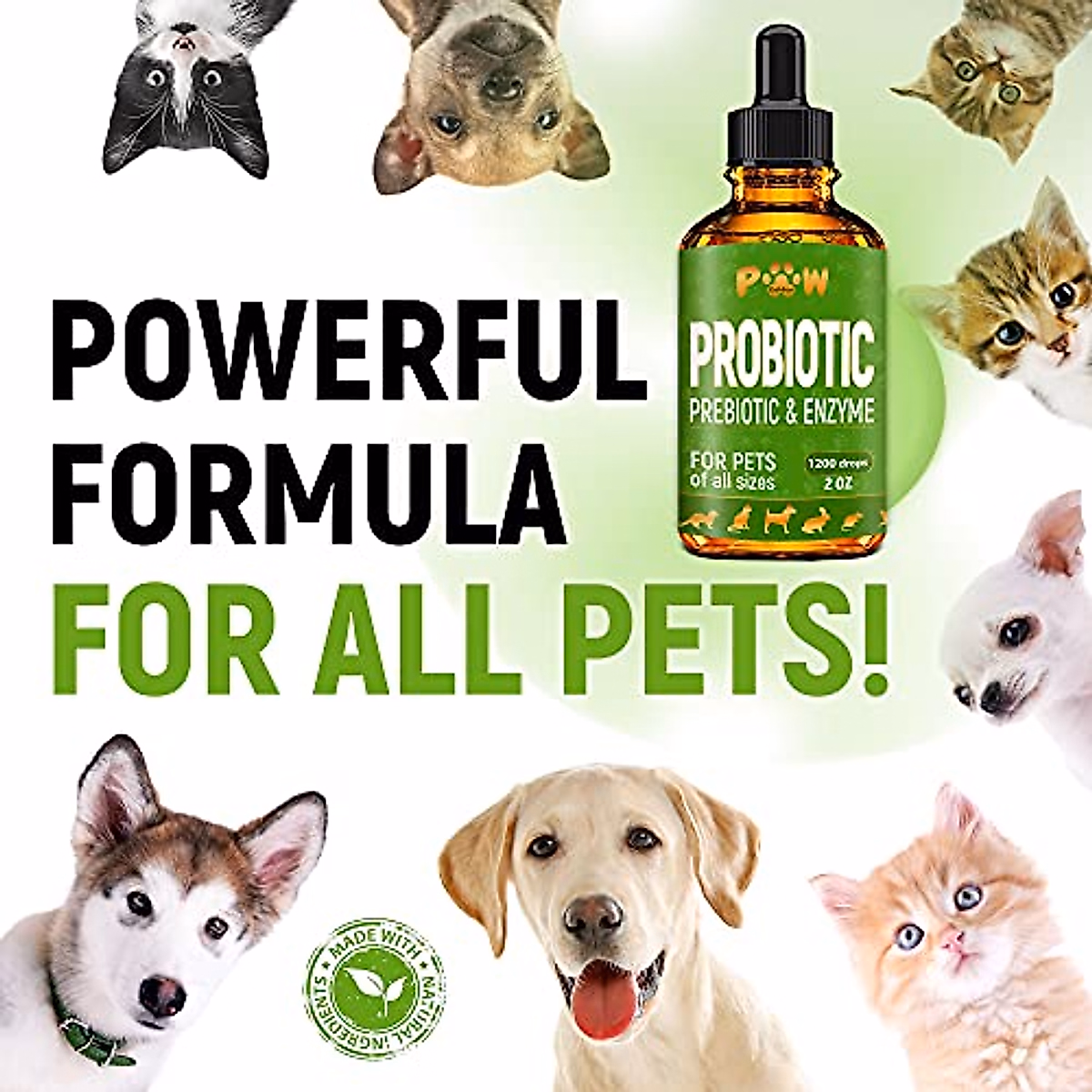 Probiotic for Dogs with Natural Digestive Enzymes. A Prebiotics + Digestive Enzyme product for dogs + Pumpkin. 120 Servings. Diarrhea & Upset Stomach Relief + Gas, Constipation, and Allergy Relief.