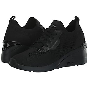 Skechers Women's A Wedge-Haydee Sneaker, Black/Black, 7.5