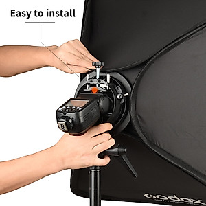 Godox 32"x 32" /80x80cm Foldable Flash Softbox Kit with Grid, S-Type Speedlite Bracket Bowens Mount and Carring Case for Camera Flash Speedlight Studio Portraits,Product Photography,Video Shooting