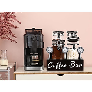 WYTAOHZL 2PCS Glass Coffee Containers with Shelf 54oz Coffee Station Organizer Glass Coffee Bean Storage with Spoon Coffee Canister Set Jars with Airtight Locking Clamp for Coffee Bean Ground Nuts