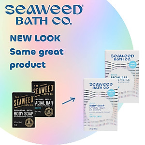 Seaweed Bath Co. Detox Body and Facial Bar Soap Duo, 3.75 Ounce (Pack of 2), Sustainably Harvested Seaweed, Charcoal, Volcanic Ash