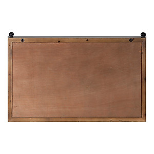 Kate and Laurel Cates Rustic Magnetic Metal Wall Organizer, 24 x 40, Rustic Brown, Farmhouse Wall Decor with Function