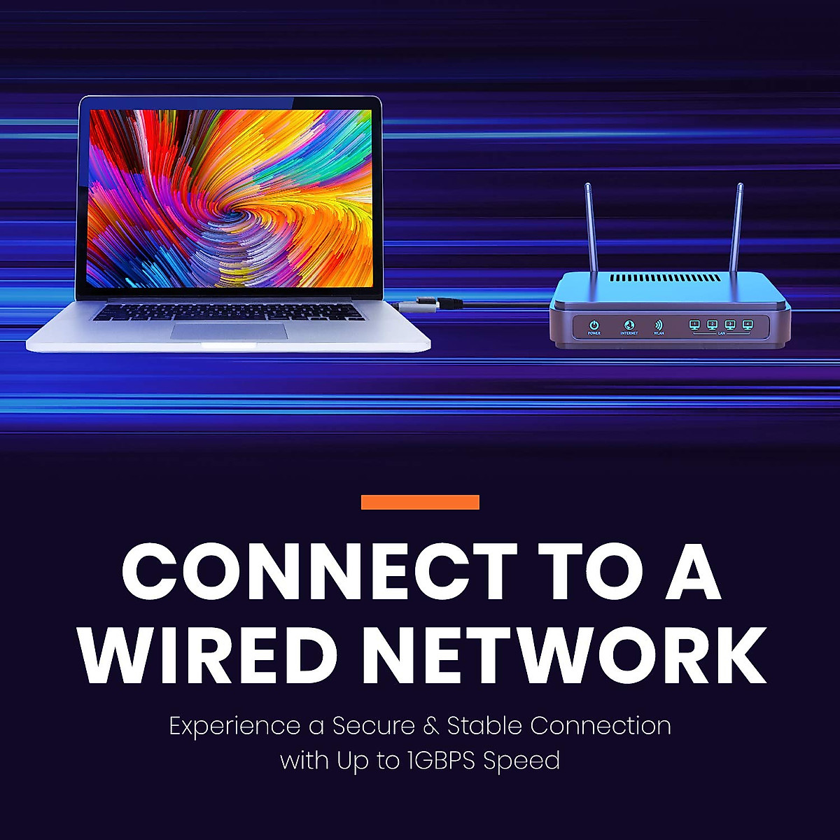 Helix USB Connect USB-C to Ethernet Adapter, 1GBPS Connection Speed, Ethernet Port, Adapter to Connect to Wired Network