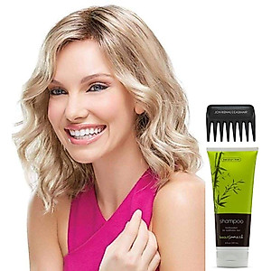 Bundle - 4 items: Scarlett Petite Wig by Jon Renau, Christy's Wigs Q & A Booklet, BeautiMark Synthetic Shampoo & Wide Tooth Comb - Color: 24BT18