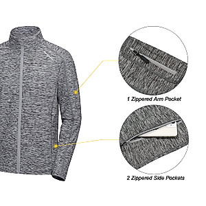 Dasawamedh Men's Running Sport Track Jacket Full Zip Workout Athletic Fitness Jackets for Training Gray Heather L