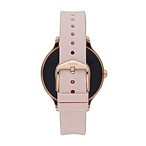 Fossil 42mm Gen 5E Stainless Steel and Silicone Touchscreen Smart Watch, Color: Rose Gold, Pink (Model: FTW6066)