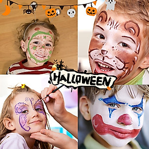 AMIIR Halloween Makeup Face Painting Kit SFX Look Cosplay Costume Birthday Party Fun Drawing Facepaint w/ Accessories (20-Colors)