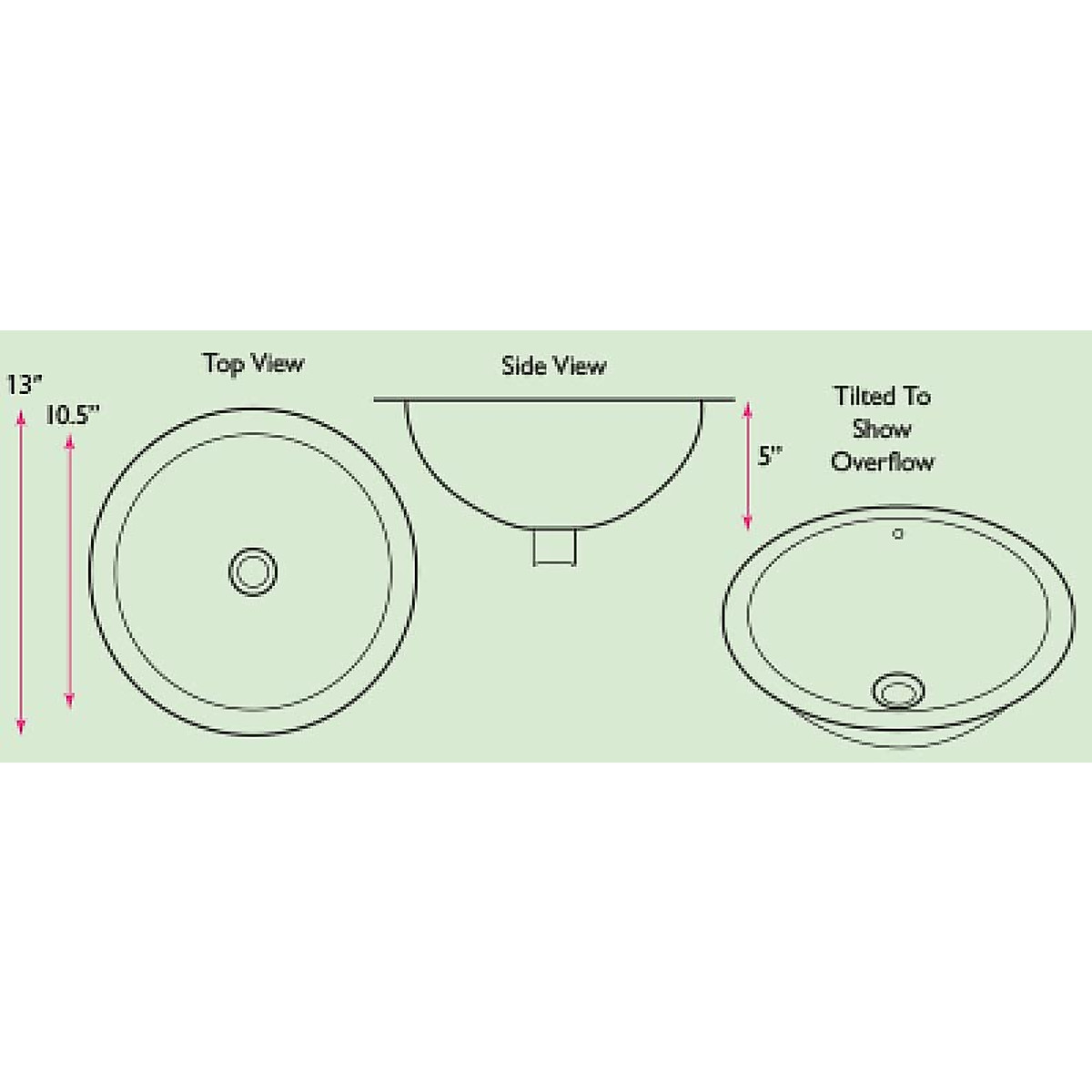 Nantucket Sinks ROS-OF 13" Hand Hammered S. Steel Bathroom Sink