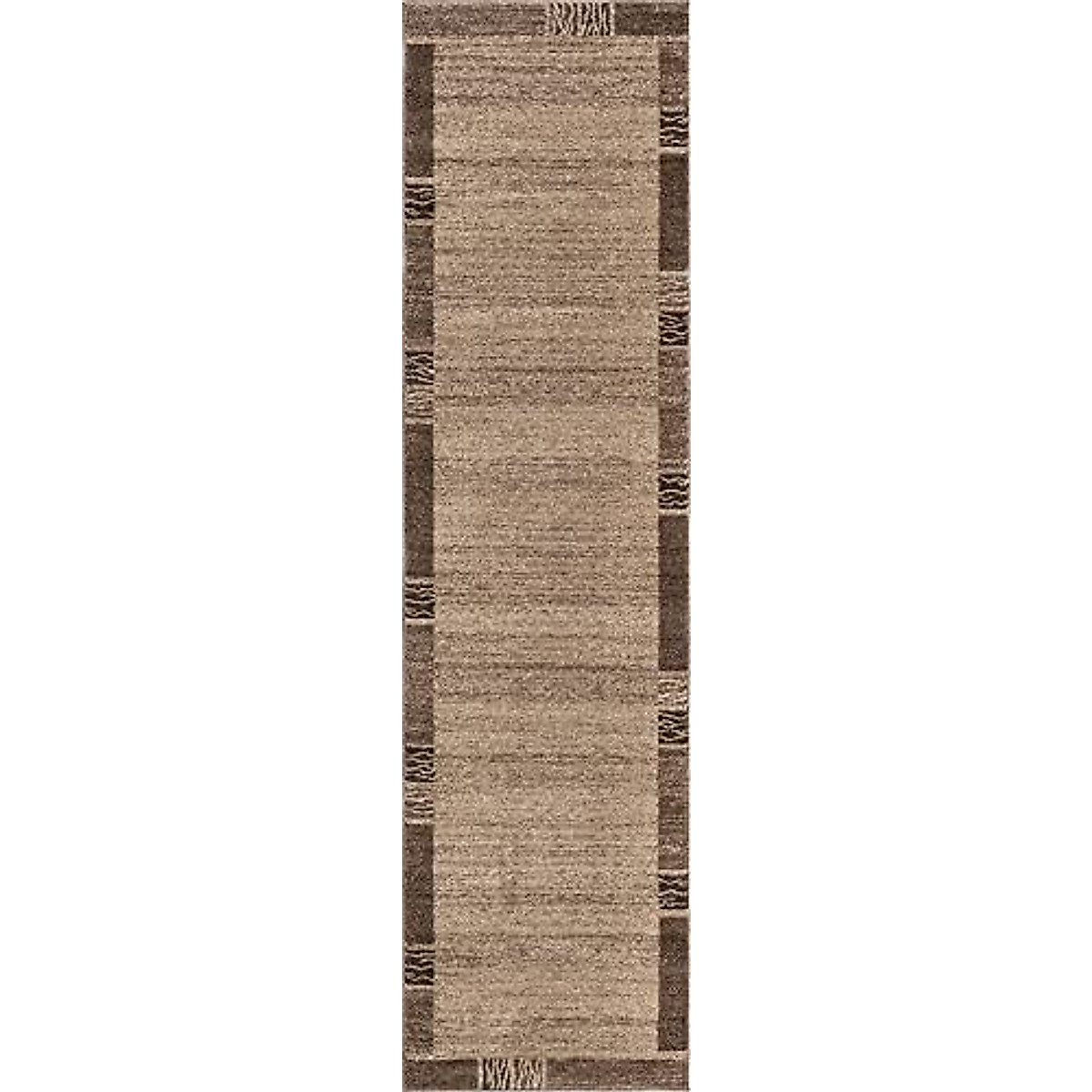 Unique Loom Del Mar Collection Area Rug - Sarah (2' 7" x 10' Runner, Dark Beige/ Brown)