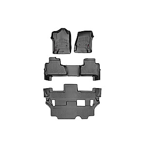 WeatherTech Custom Fit FloorLiners for Yukon, Tahoe - Full Set (44607-1-2-5), Black