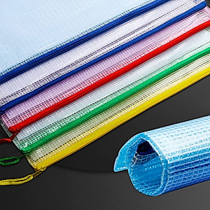 DoTebpa 25 Pcs 5 Colors Small Plastic Zip Document,Clear Plastic Pouch with Zipper for Receipt,Check,Pencil,Mini Tool