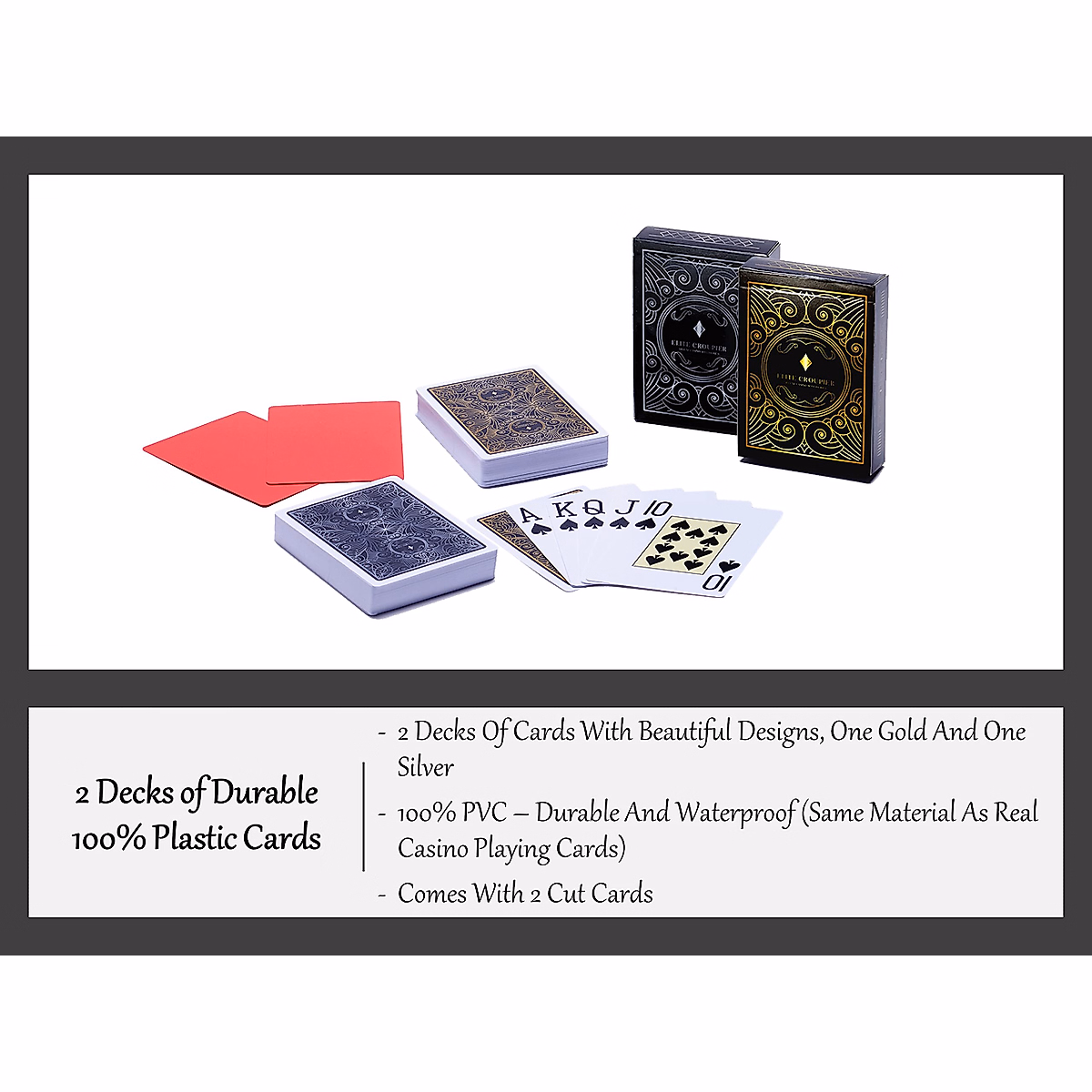 Deluxe 300 Poker Chips Set - Poker Set 300 Chips, Shock Resistant Case, 2 Tones Monte Carlo Poker Chips (14g Clay Poker Chips with Denominations, Casino Chips) 100% PVC Cards, Cut Cards, Blackjack Set