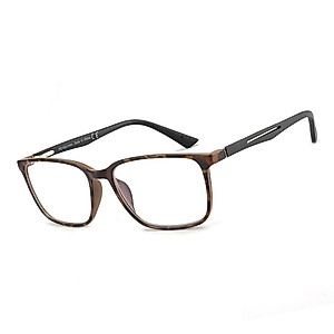 BLUEMOKY Blue Light Reading Glasses for Men，Sport Square Frame Readers, Anti Glare Computer Glasses(Tortoise,1.25)