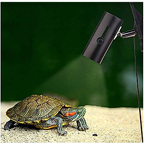 Short Clamp Light Fixture for Reptile, 110V E27 Ceramic Clamp Lamp Holder Stand with Switch, Adjustable Habitat Lighting & Heat Lamps Holder Stand for Pet Heat Bulbs Lamps Use, Black