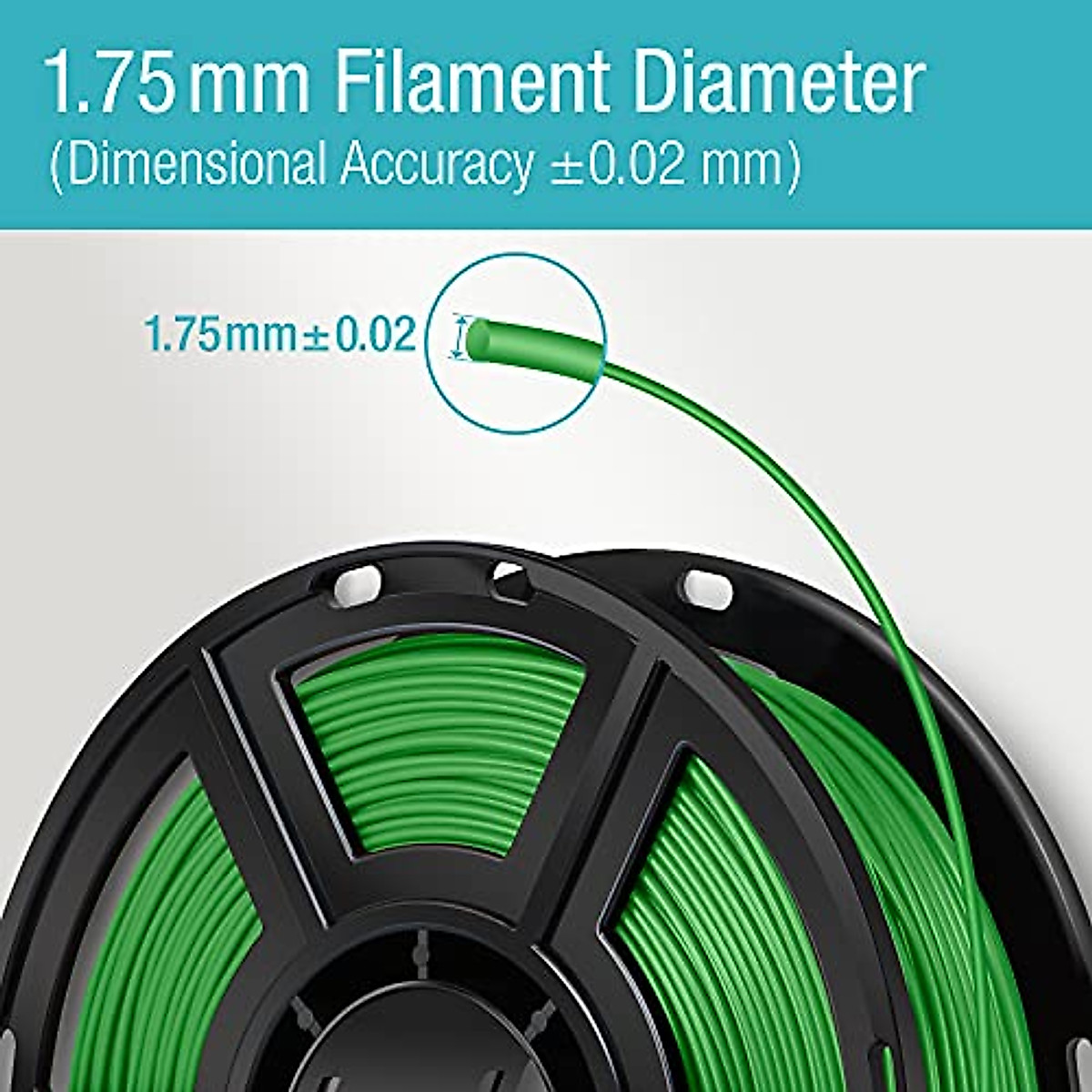 FLASHFORGE D-Series ABS 3D Printer Filament, 1.75mm (Green), 0.5kg Spool (1.1lbs), Guaranteed Fresh, Dimensional Accuracy +/- 0.02mm, Tangle-Free, Fits Most FDM Printers [Risk-Free]