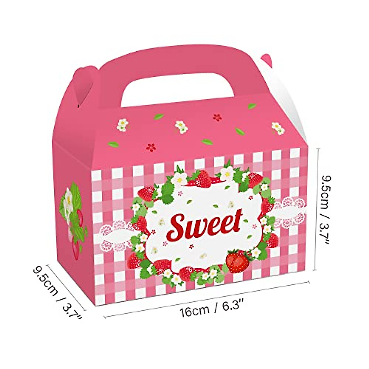 NA 12 Packs Fruit Strawberry Party Favor Treat Boxes Goodies Boxes Party Time Gift Boxes for Birthday Party Decration Supplies