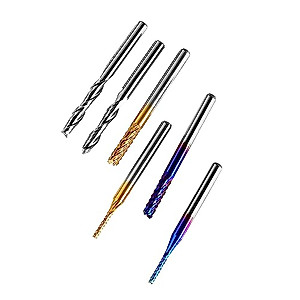 VEVOR 40pcs End Mills CNC Router Bits, 1/8" Shank, CNC Cutter Milling Carving Bit Set, Including 2-Flute Flat Nose & Ball Nose End Mill, Nano Blue Coat & Titanium Coat CNC Bits, for Milling Machine