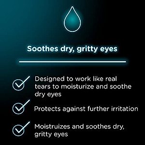Visine Dry Eye Relief Lubricant Eye Drops with Polyethylene Glycol 400 to Moisturize and Soothe Irritated, Gritty and Dry Eyes, Designed to Work Like Real Tears, 0.5 fl. oz
